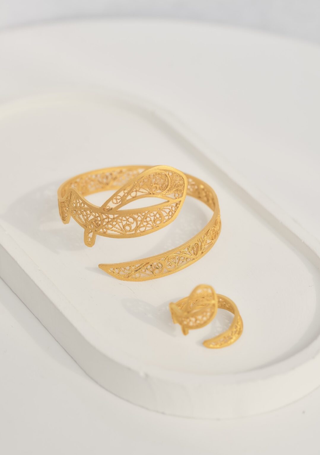 FILIGREE SPELL IT OUT BANGLE - GOLD PLATED | Sara Omran Jewelry
