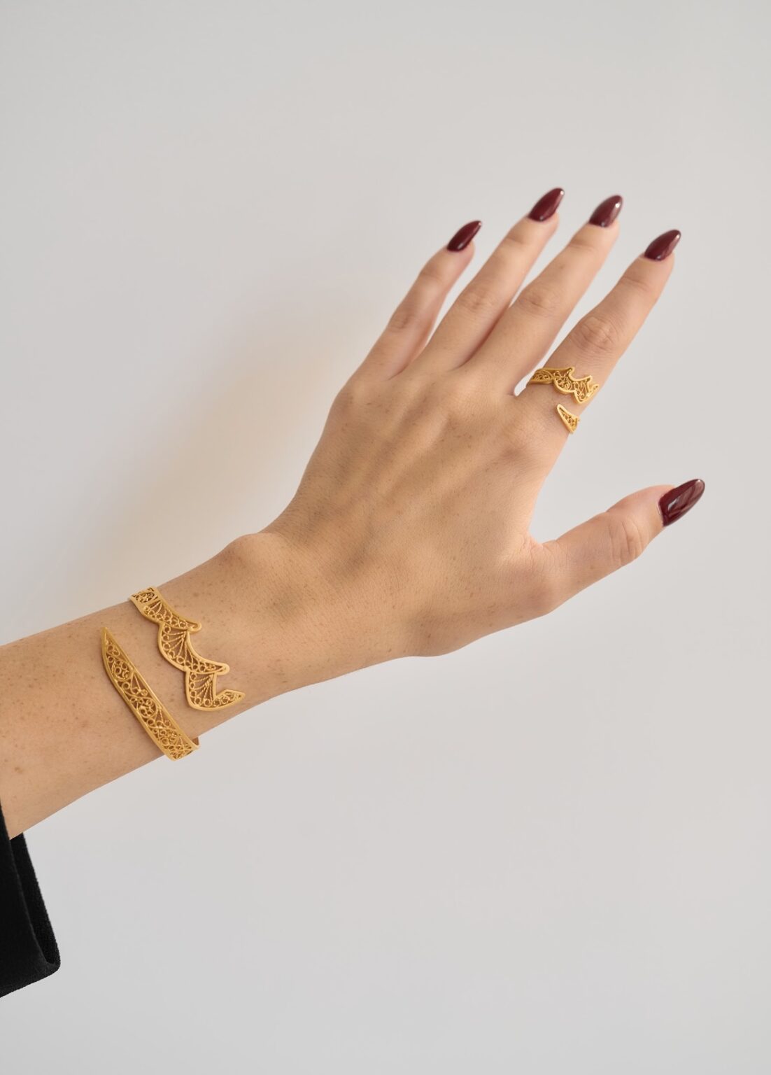 FILIGREE SPELL IT OUT BANGLE - GOLD PLATED | Sara Omran Jewelry