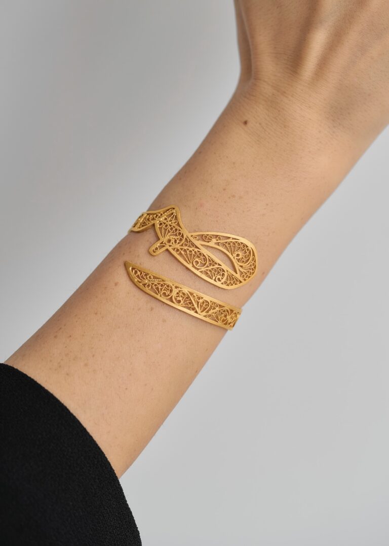 FILIGREE SPELL IT OUT BANGLE - GOLD PLATED | Sara Omran Jewelry