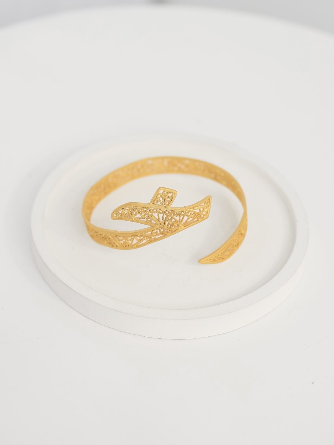 FILIGREE SPELL IT OUT BANGLE - GOLD PLATED | Sara Omran Jewelry