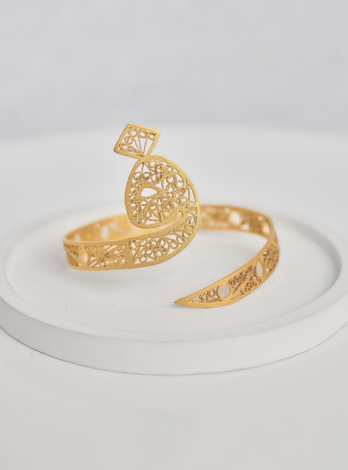 FILIGREE SPELL IT OUT BANGLE - GOLD PLATED | Sara Omran Jewelry