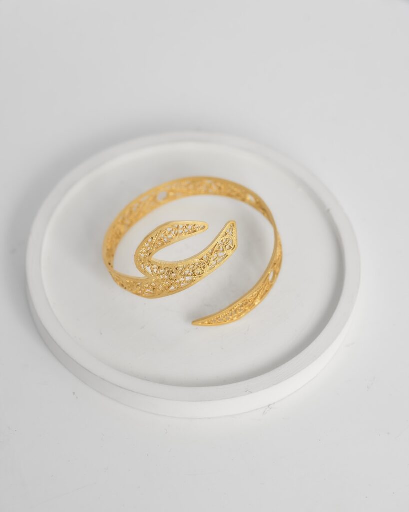 FILIGREE SPELL IT OUT BANGLE - GOLD PLATED | Sara Omran Jewelry