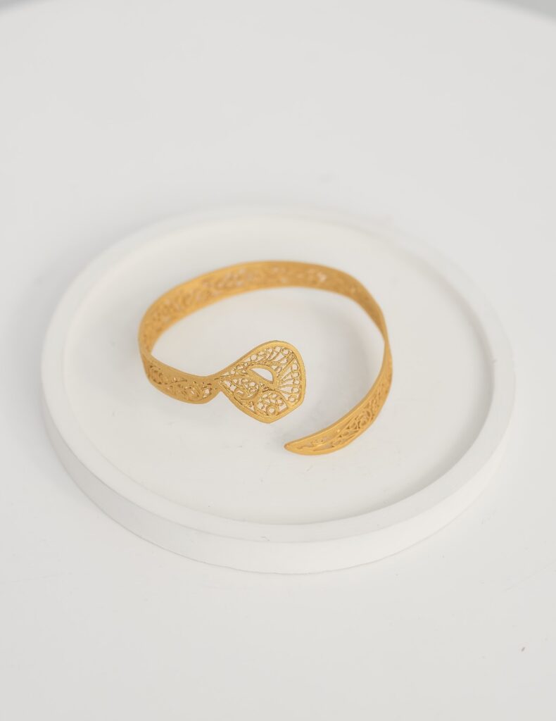 FILIGREE SPELL IT OUT BANGLE - GOLD PLATED | Sara Omran Jewelry
